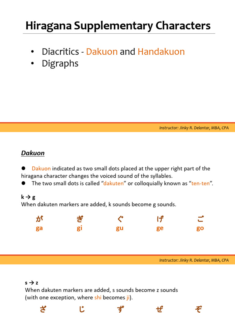 Japanese Hiragana Diacritics Guide | PDF | Languages Of Taiwan ...