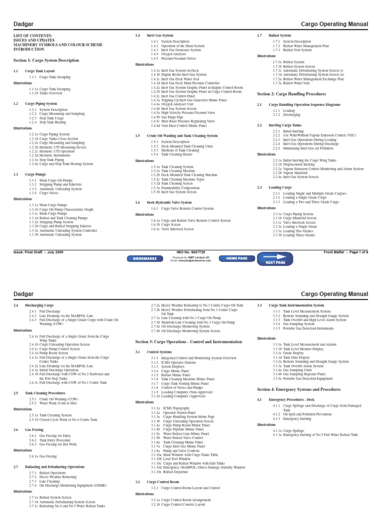 Dadgar Cargo Operating Manual Guide | PDF | Oil Tanker | Valve