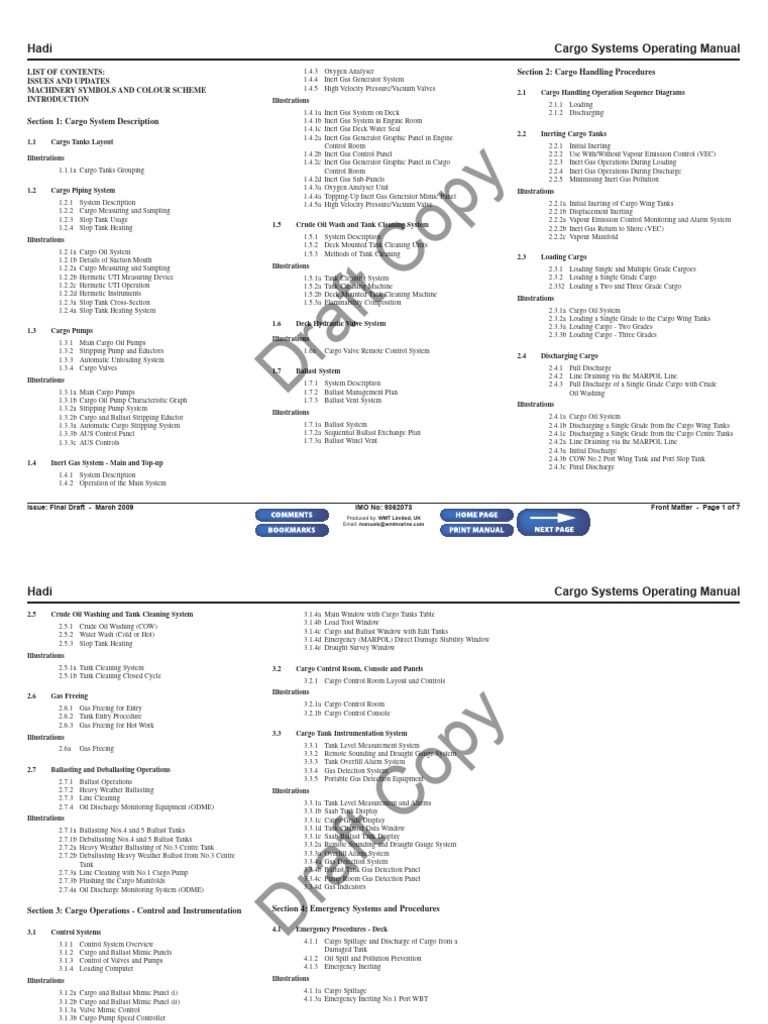 Cargo Systems Operating Manual 2009 | PDF