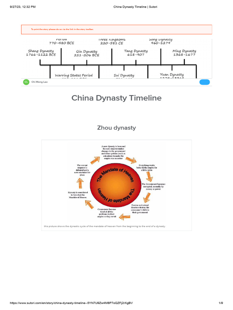 China Dynasty Timeline _ Sutori | PDF | China | World Politics