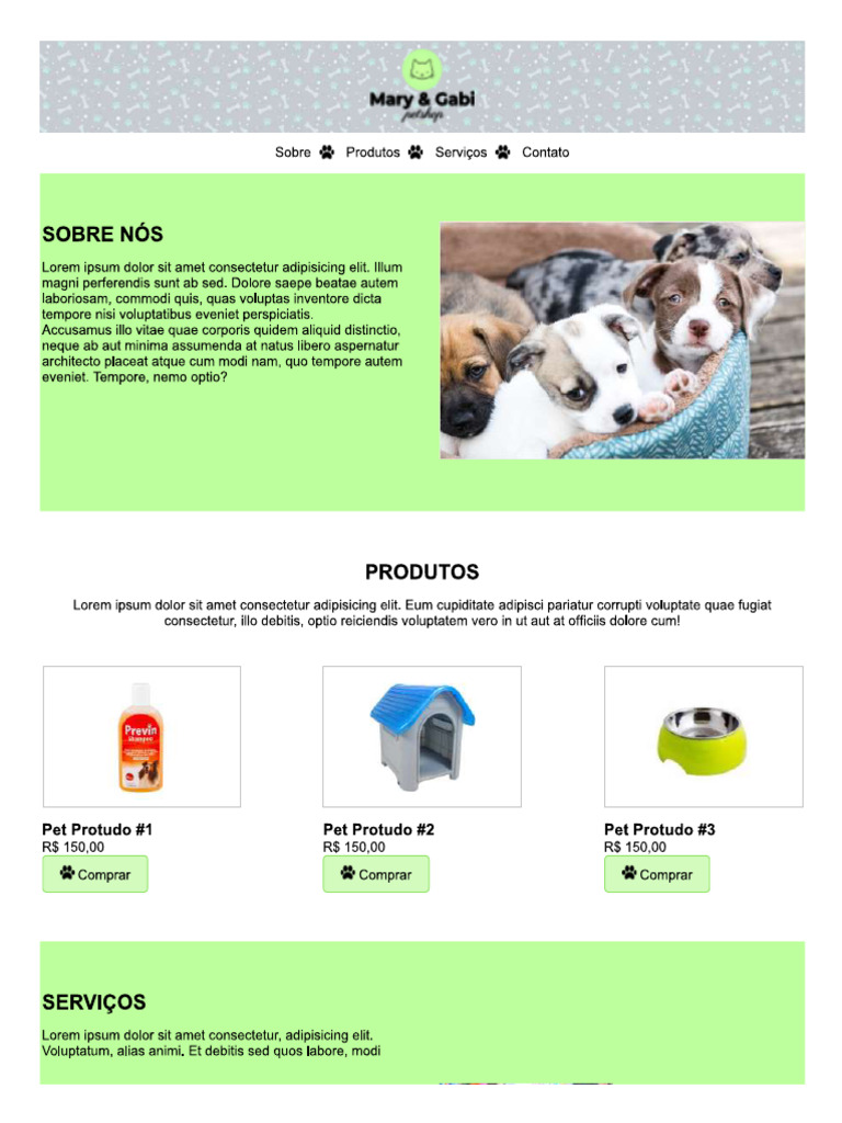 Layout Pet Shop | PDF