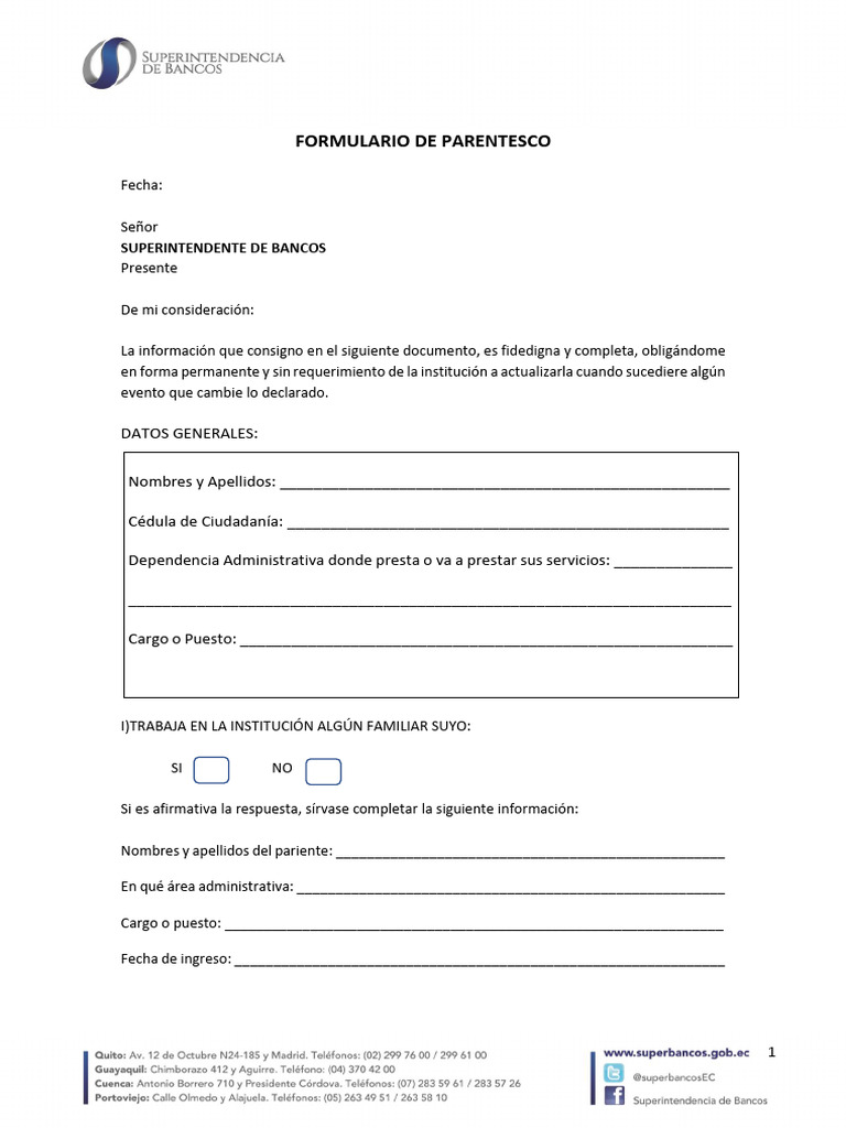 7.-Formulario de Parentesco | PDF | Parentesco | Parentesco y descenso