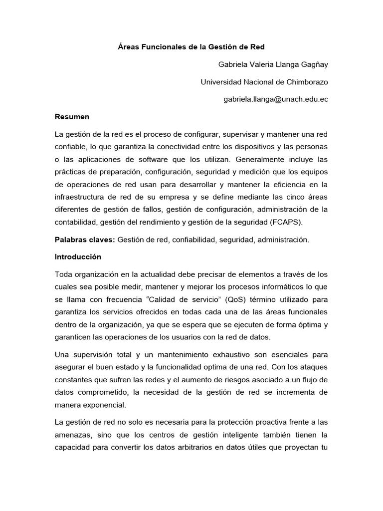 Gestión de Redes: Modelo FCAPS y Funciones | PDF | Red de computadoras | Informática