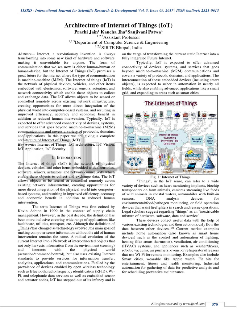 Architecture of Internet of Things IoT | PDF | Internet Of Things ...