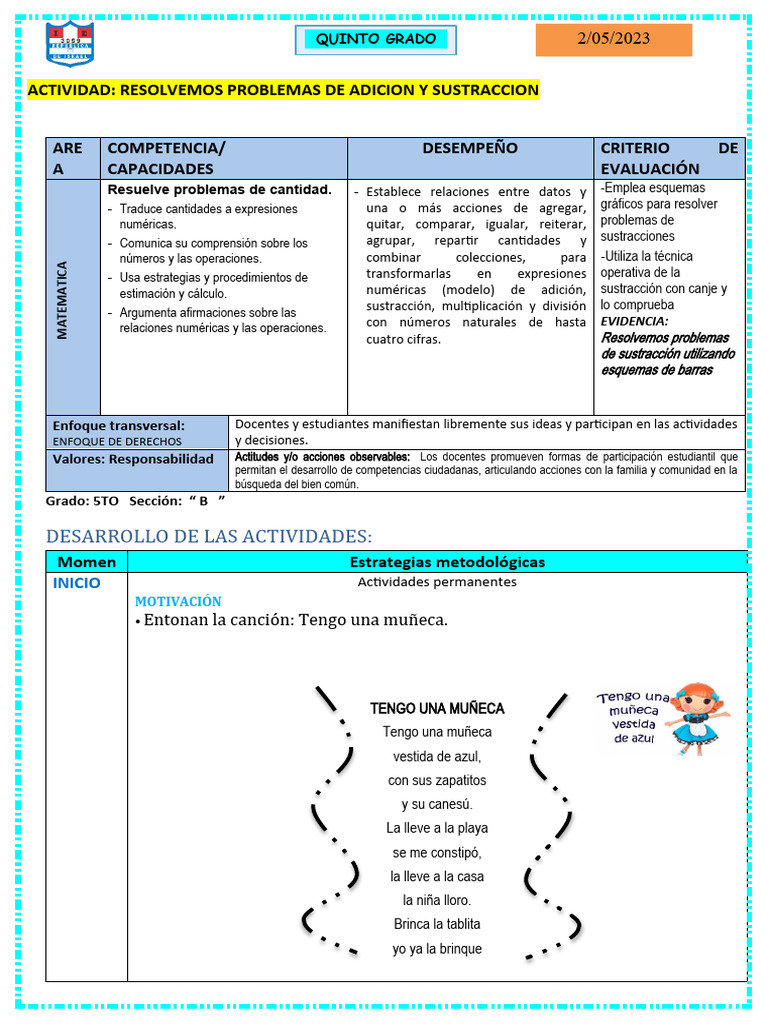 Problemas de Adición y Sustracción 5to | PDF | Sustracción | Matemática ...