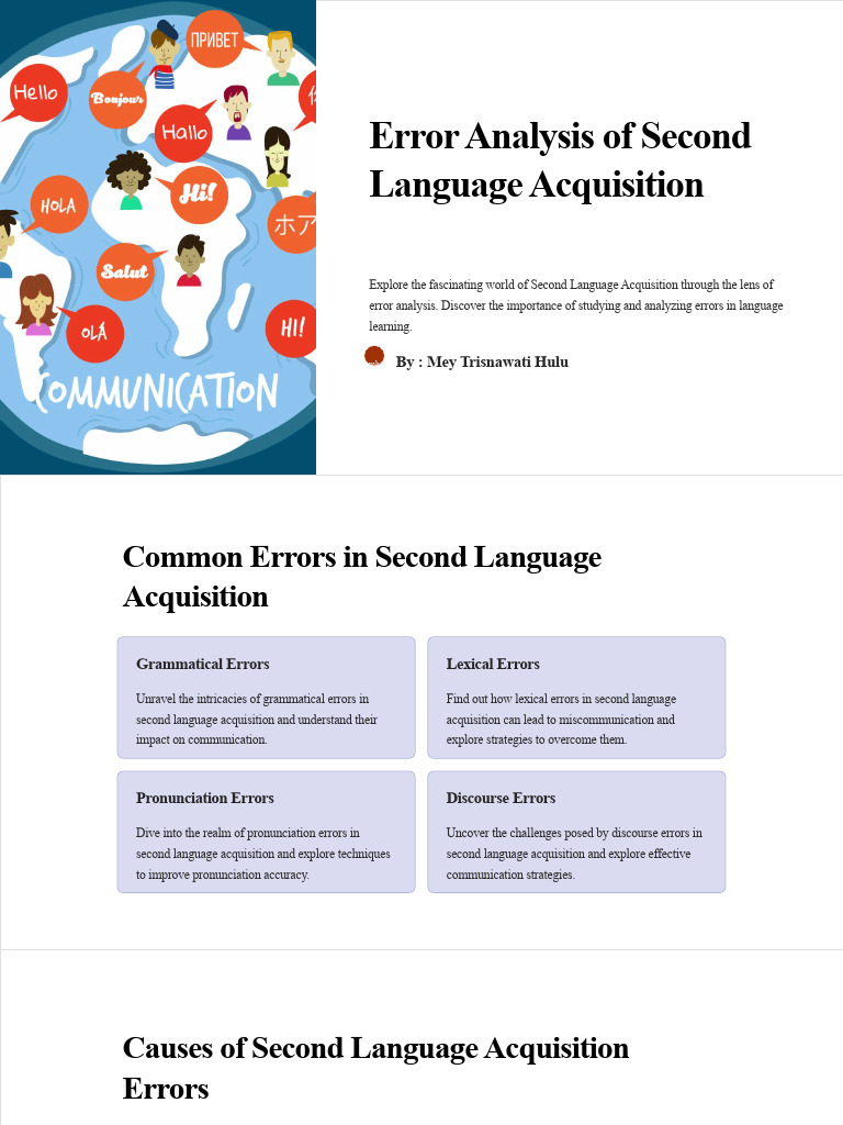 Error Analysis in Language Learning | PDF | Second Language Acquisition | Language Acquisition