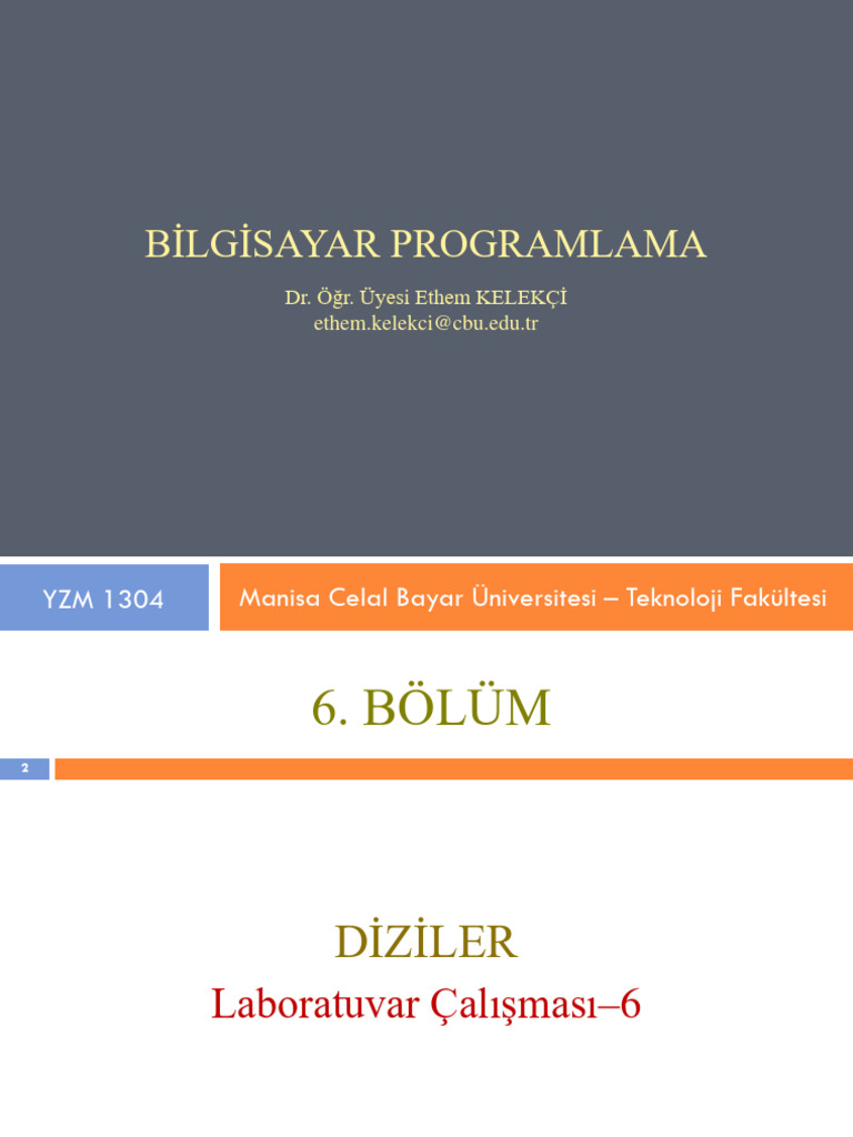 Lab - 6 - Bilgisayar Programlama | PDF
