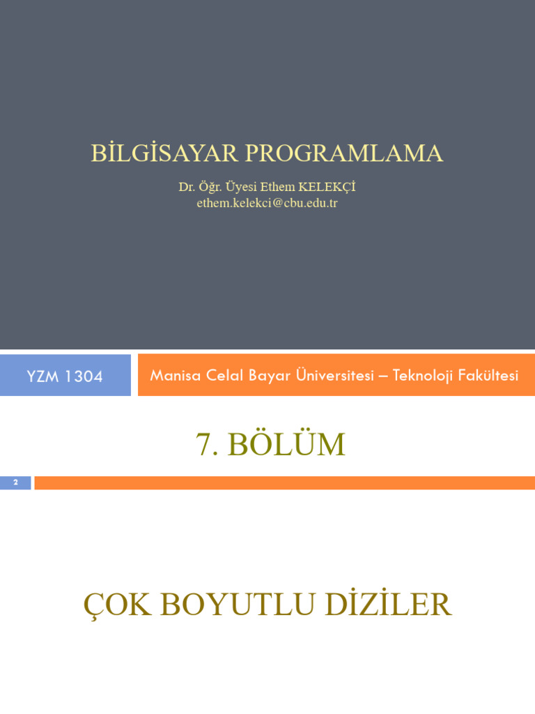 Bolum - Bilgisayar Programlama | PDF