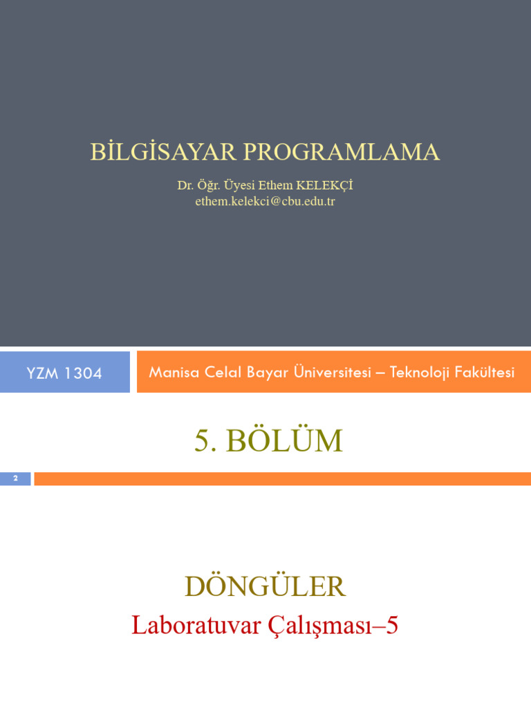 Lab - 5 - Bilgisayar Programlama | PDF