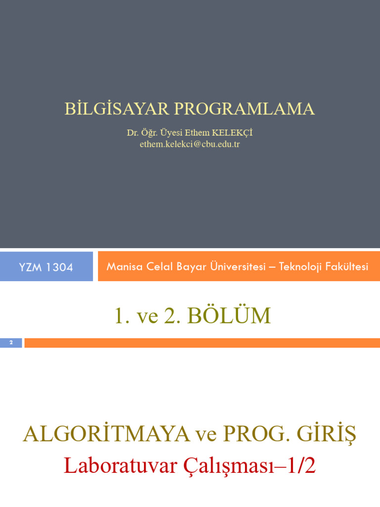 Lab - 1 - 2 - Bilgisayar Programlama | PDF