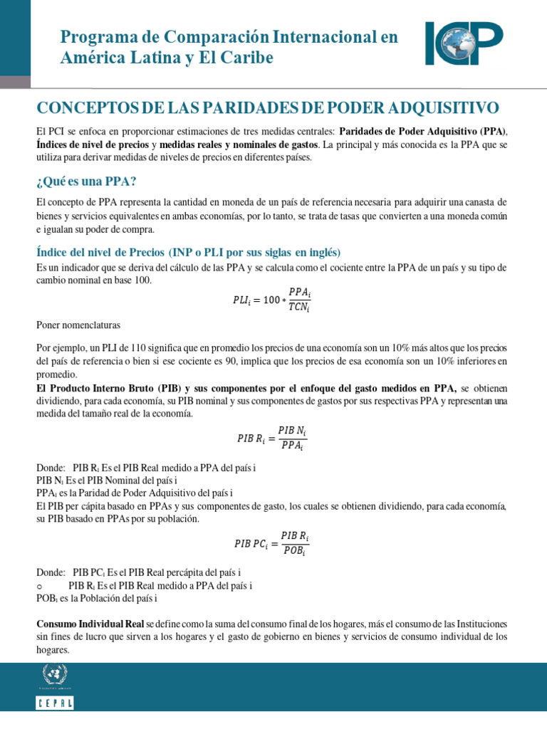 Pci Conceptos Paridades Poder Adquisitivo 0 | PDF | Paridad del poder ...