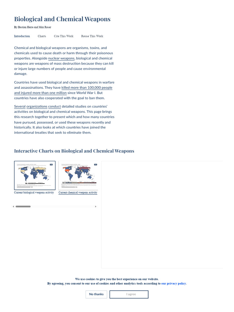 Biological and Chemical Weapons - Our World in Data | PDF | Chemical ...