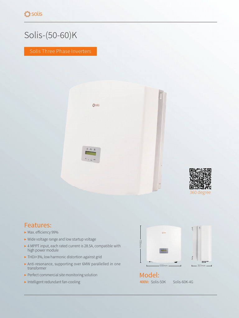 Solis Datasheet Solis - (50-60) K EUR V1,1 2021 | PDF | Physical ...