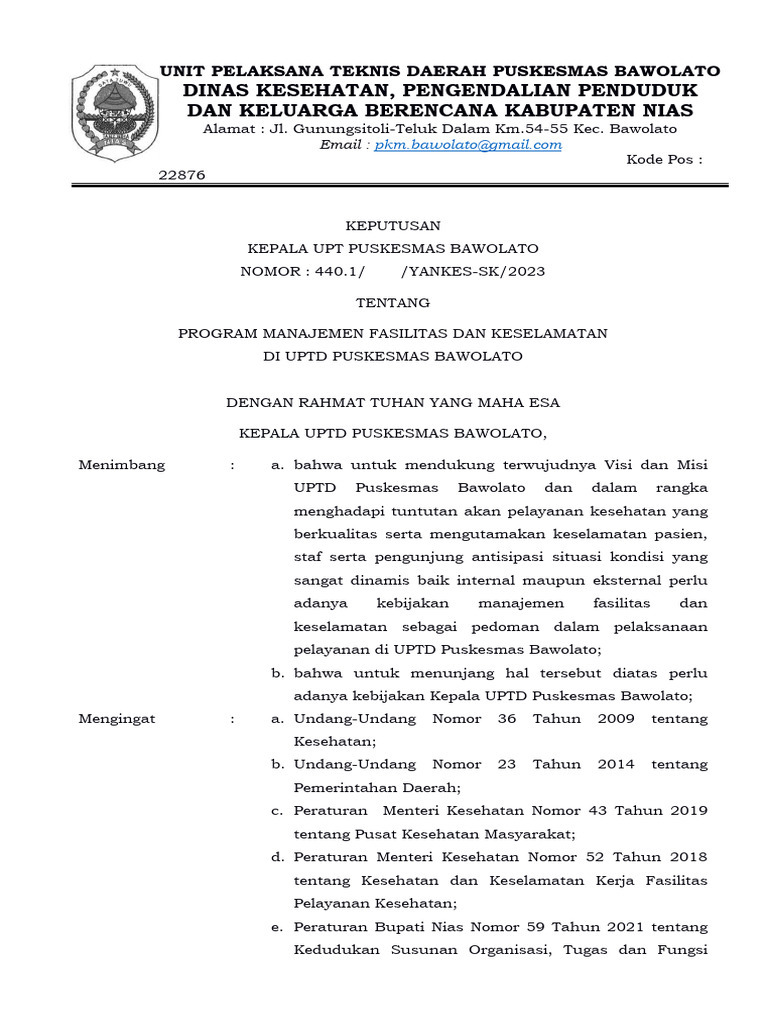 SK Penetapan Program MFK | PDF