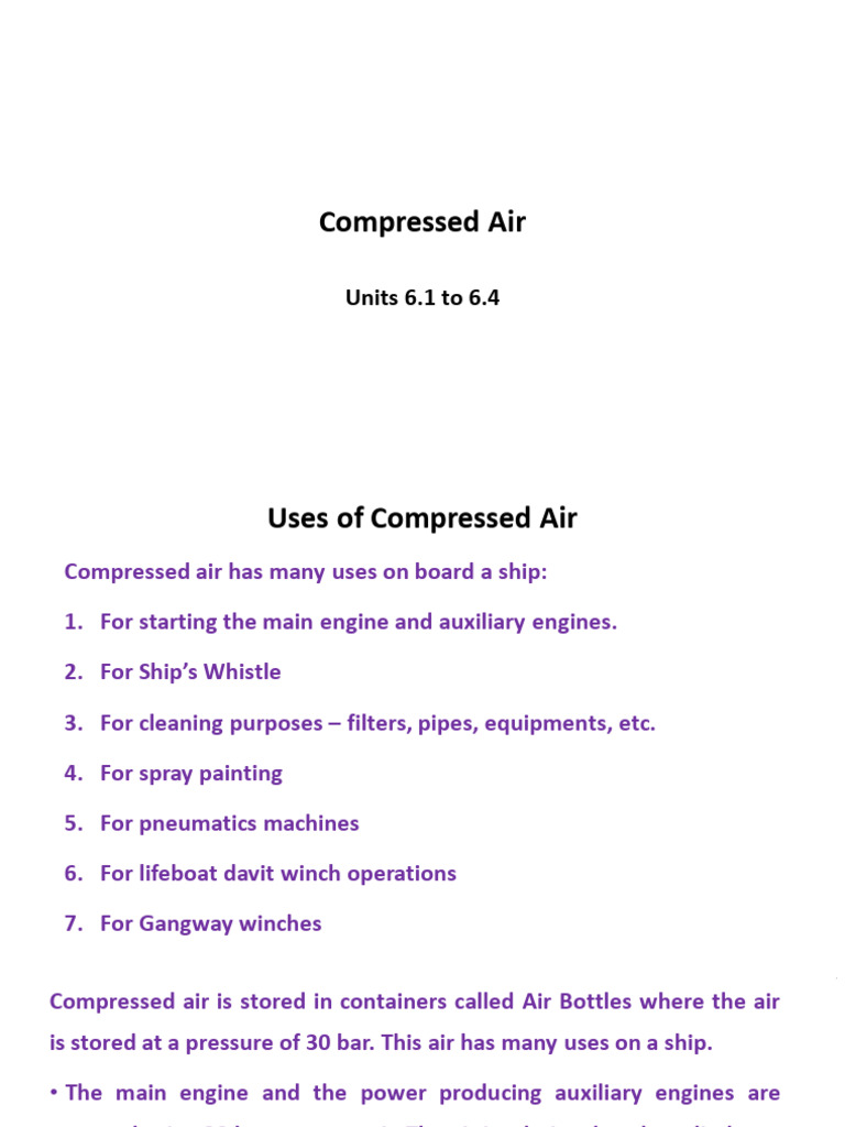 Unit 6 - Compressed Air | PDF | Internal Combustion Engine | Industrial Processes