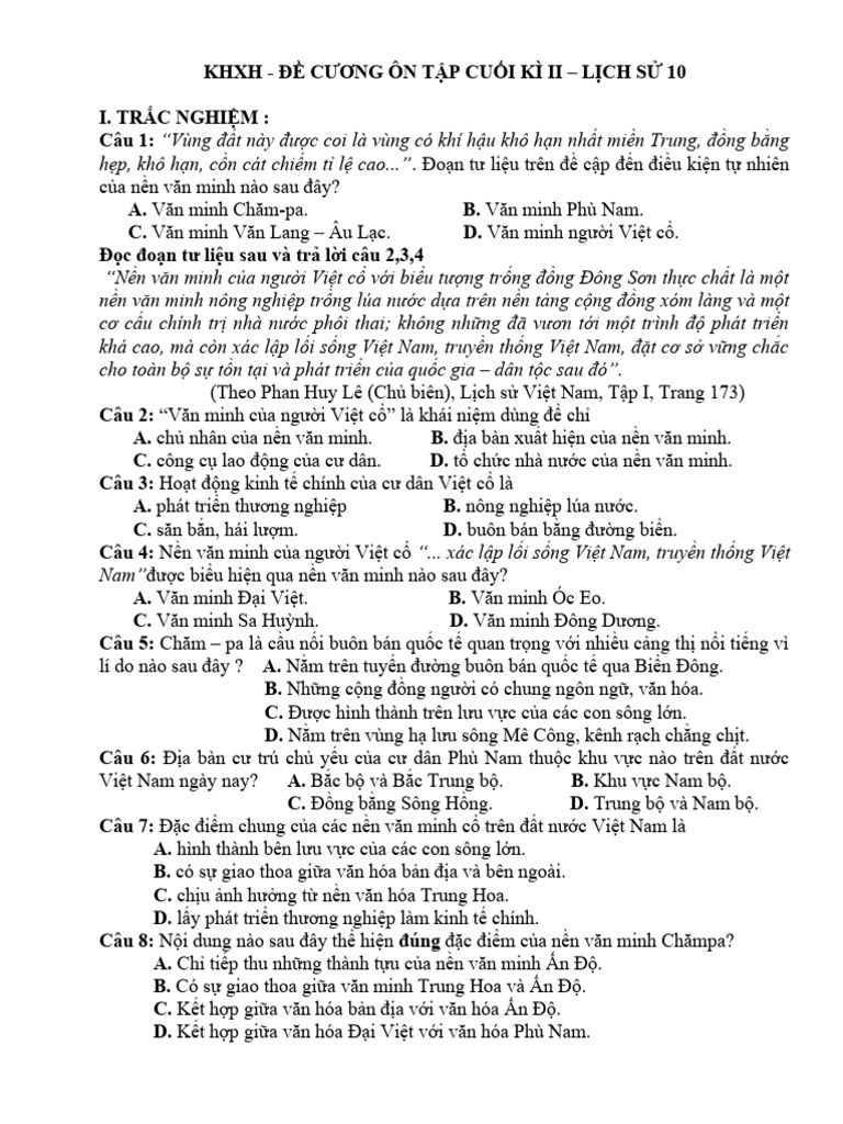 KHXH de Cuong Cuoi Ki Ii | PDF