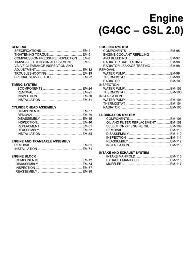 Motor g4gc Hyundai | PDF