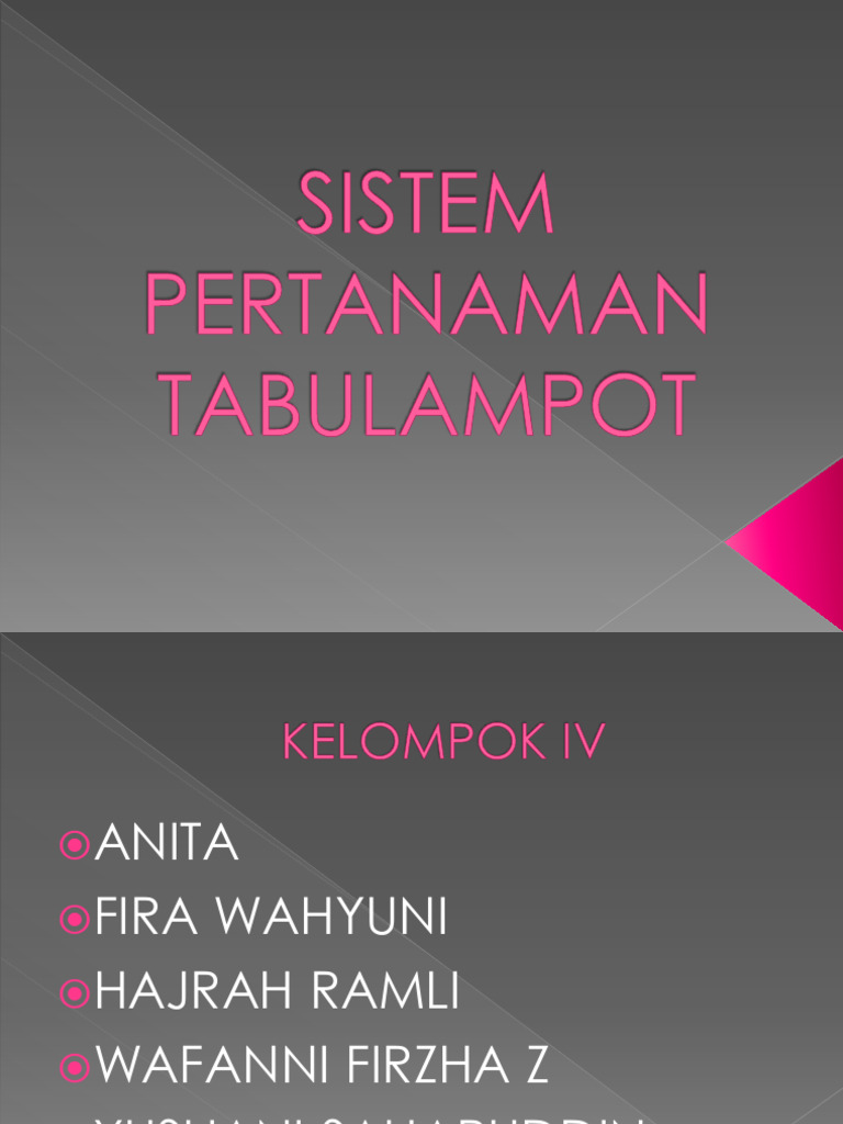 Sistem Pertanaman Tabulampot | PDF
