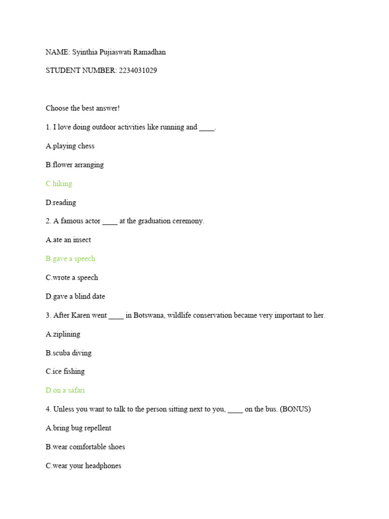English Mid Test | PDF