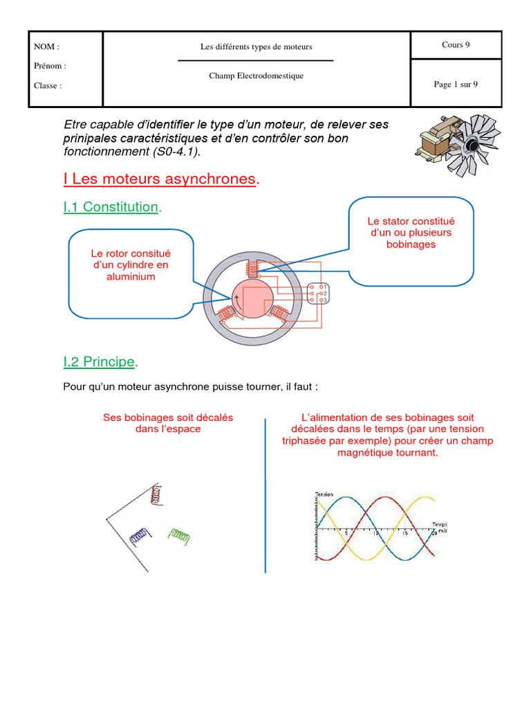 9 Les Différents Types de Moteurs Prof | PDF