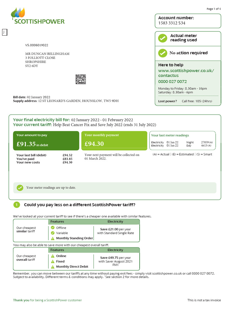 Scottish Power Backup | PDF | Cheque | Credit Card