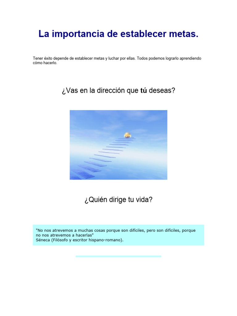 La importancia de establecer metas claras | PDF | Motivación | Motivacional