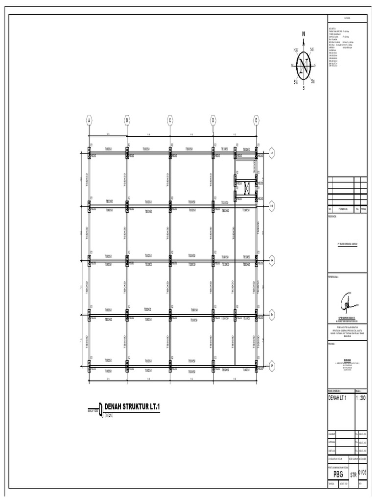 Denah Struktur Gedung Gudang Jakarta | PDF