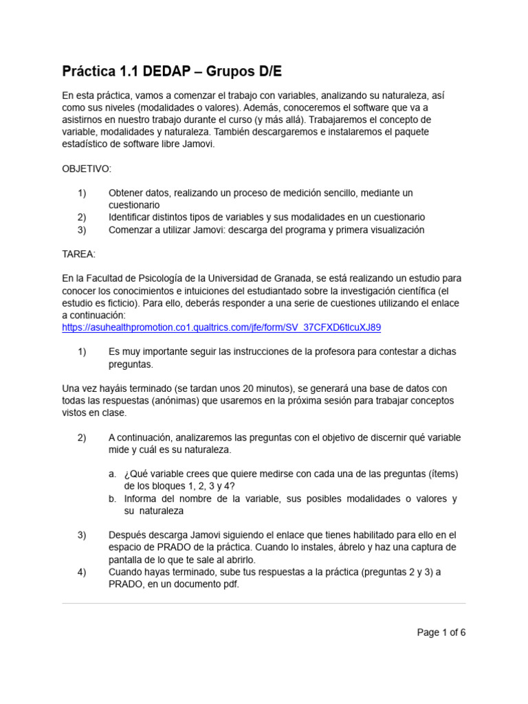 PDF Prctica 1 DEDAP 2324 | PDF