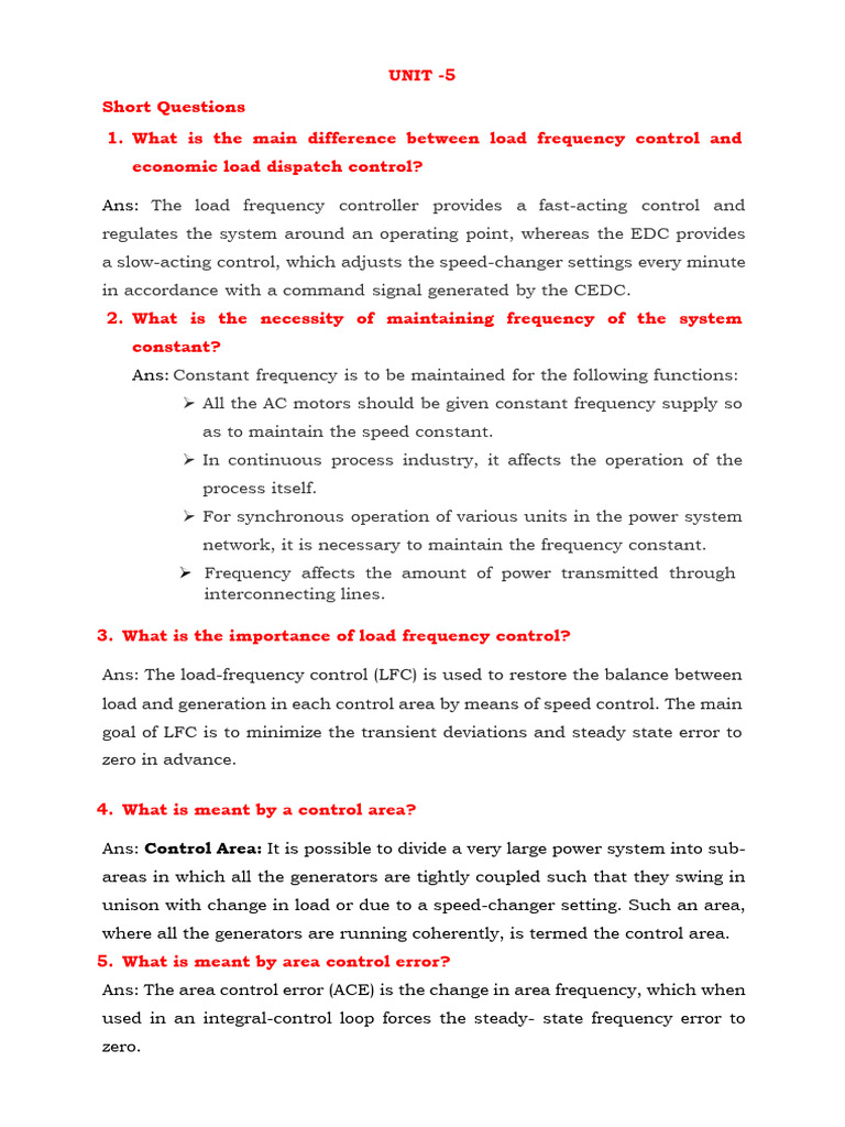 Psoc Unit - 5 | PDF | Turbine | Control Theory