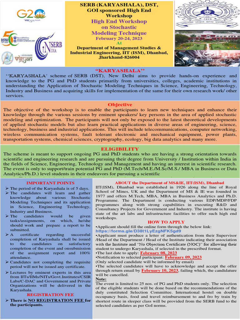 High End Workshop On Stochastic Modeling Technique Pdf