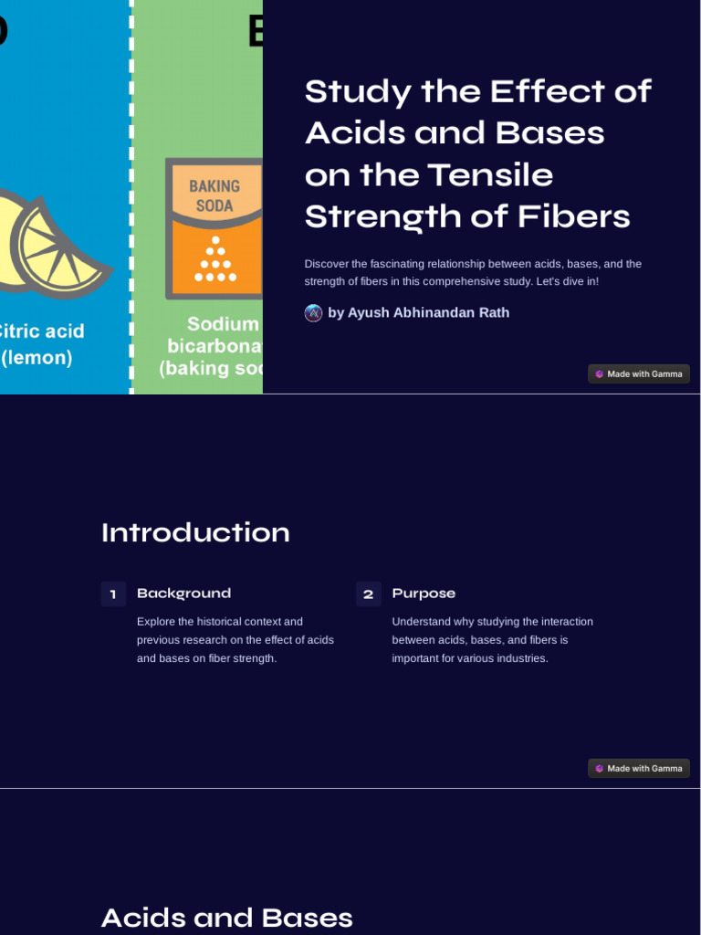 Study The Effect of Acids and Bases On The Tensile Strength of Fibers | PDF