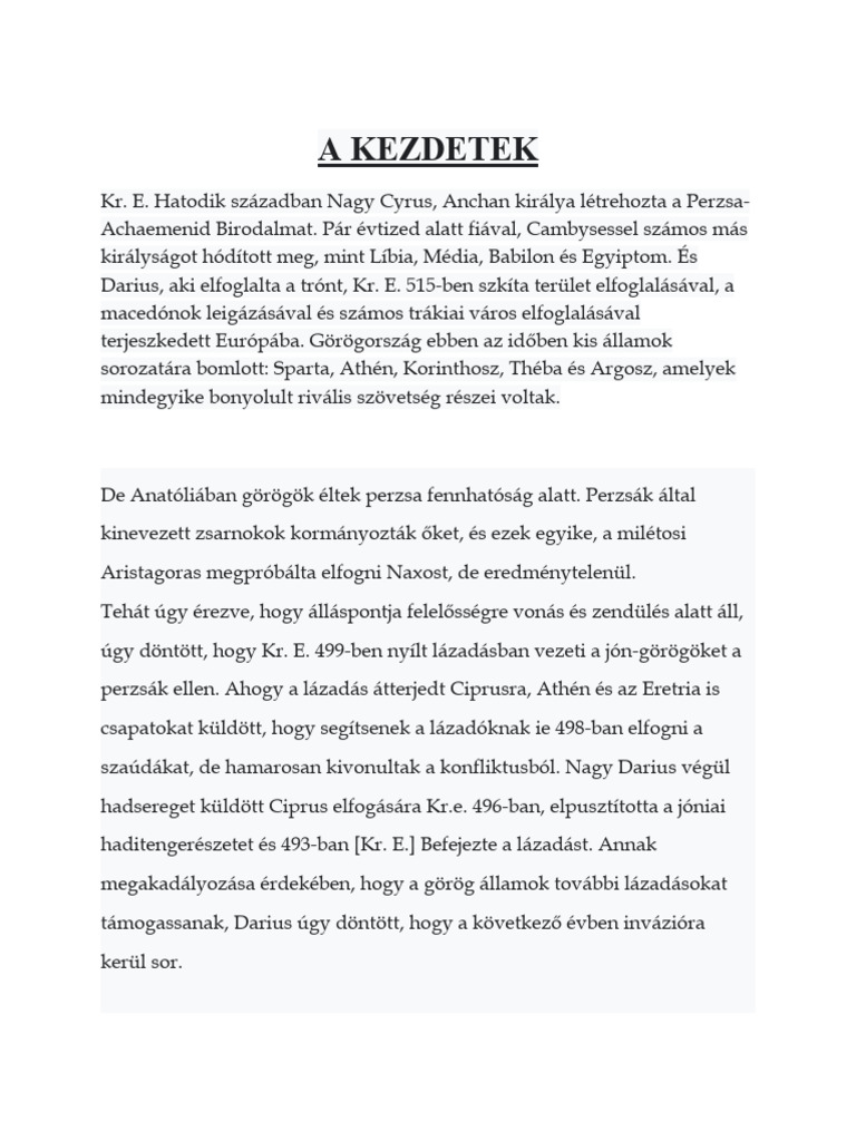 A Perzsai Háborúk | PDF