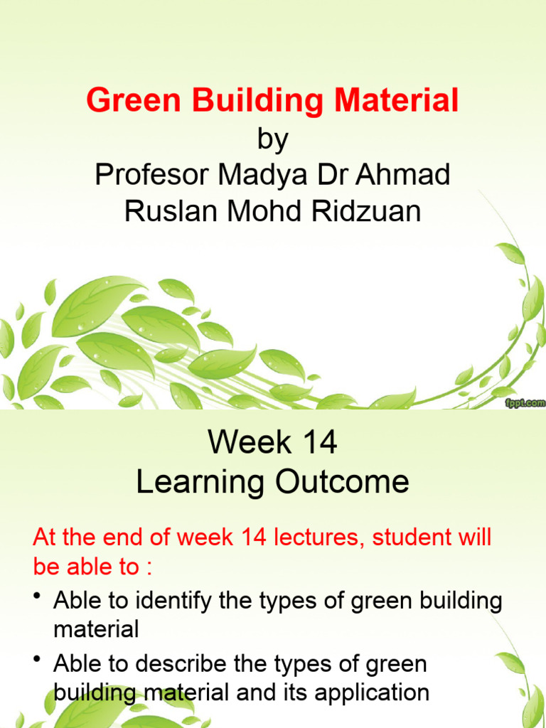 Types and Benefits of Green Building Materials | PDF | Green Building ...