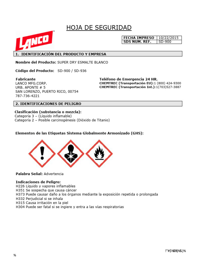 Super Dry Lanco | PDF | Compuesto orgánico volátil | Agua