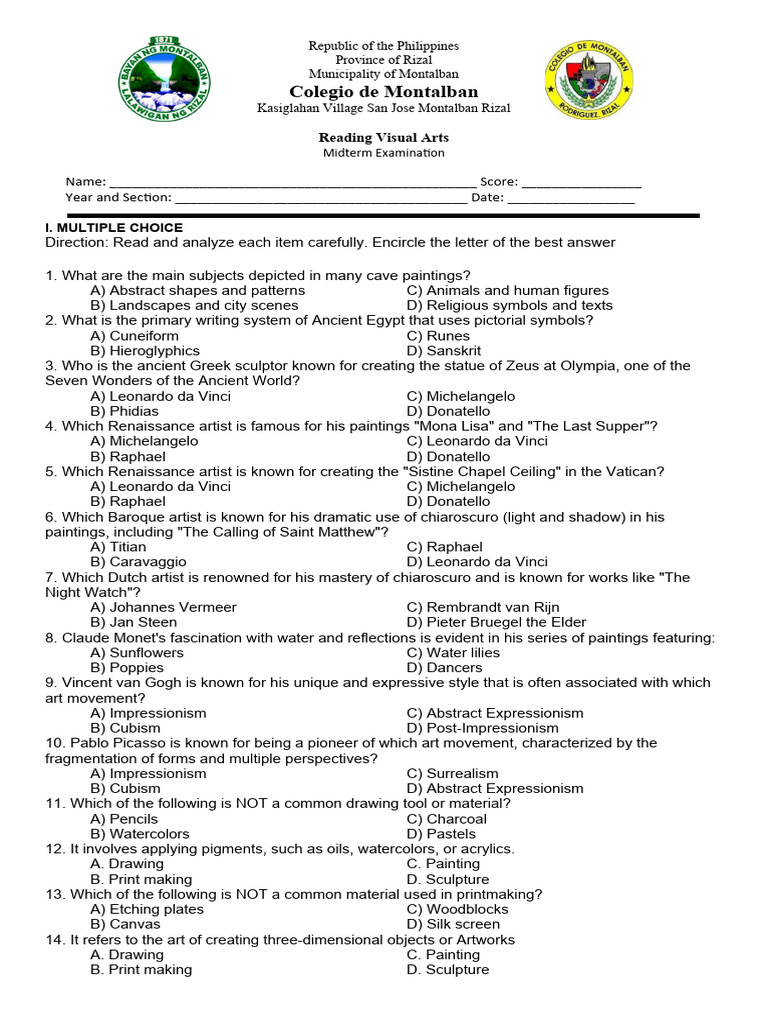 RVA. Midterm 3 | PDF | Composition (Visual Arts) | Idea