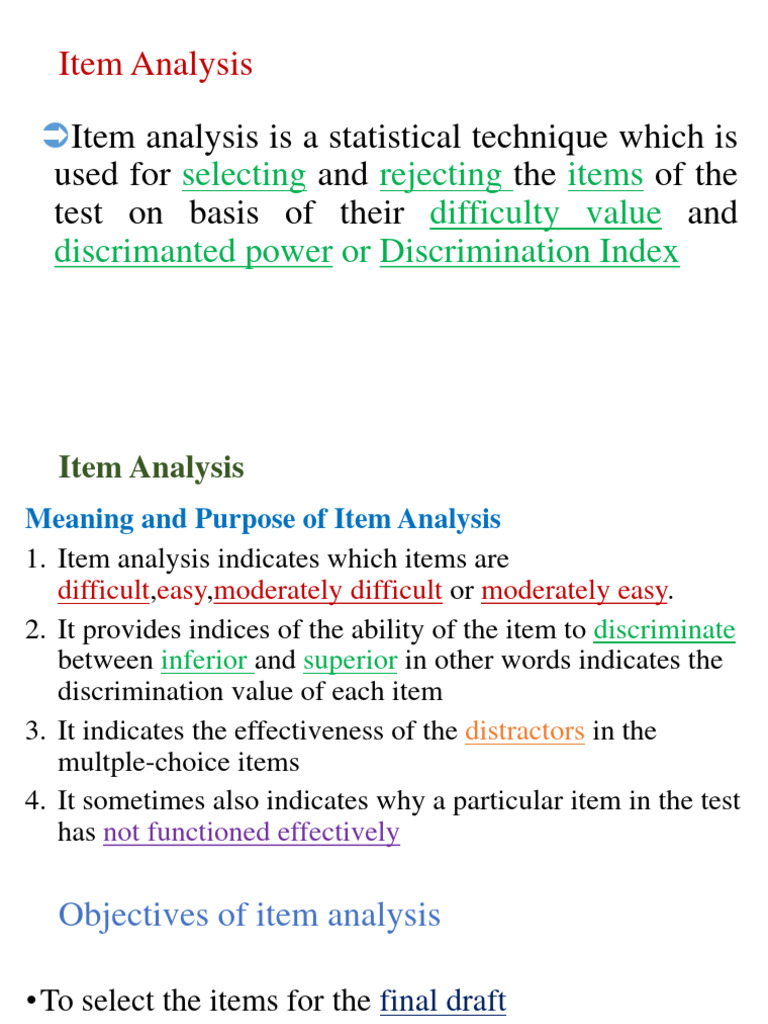 Item Analysis | PDF