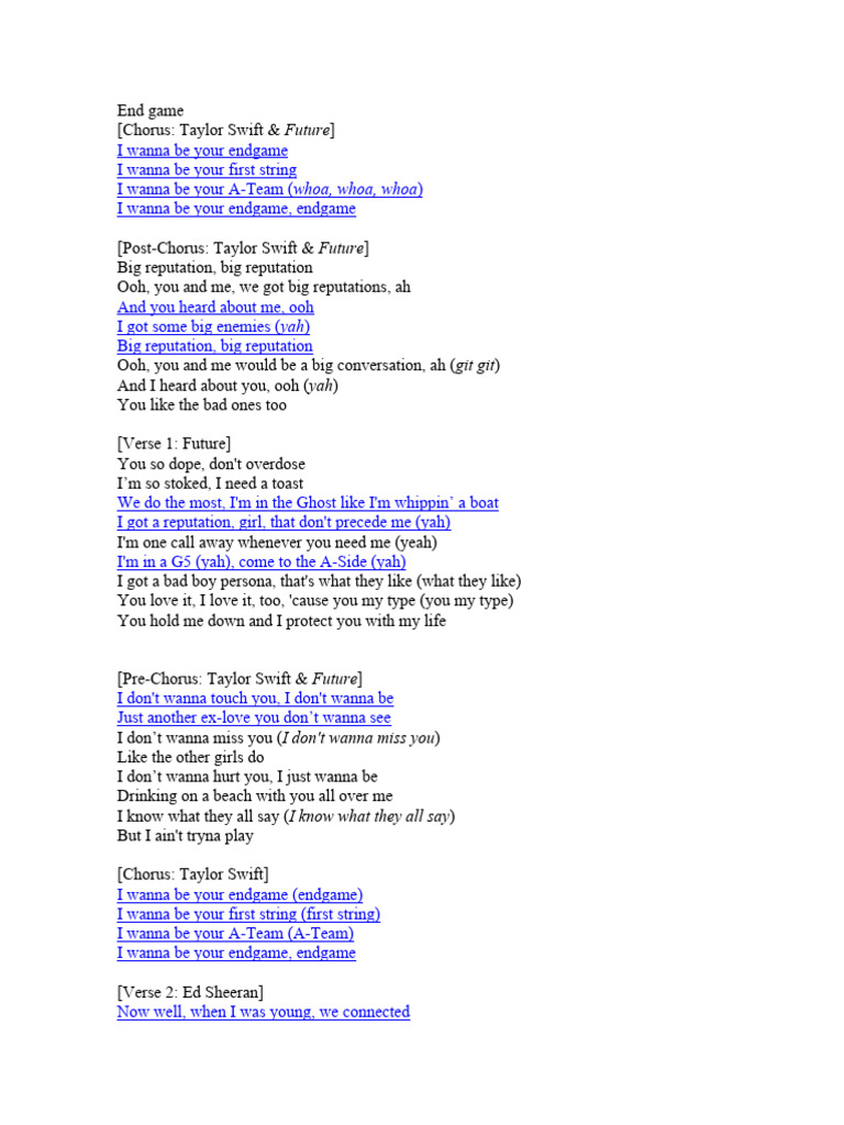 End Game | PDF | Song Structure