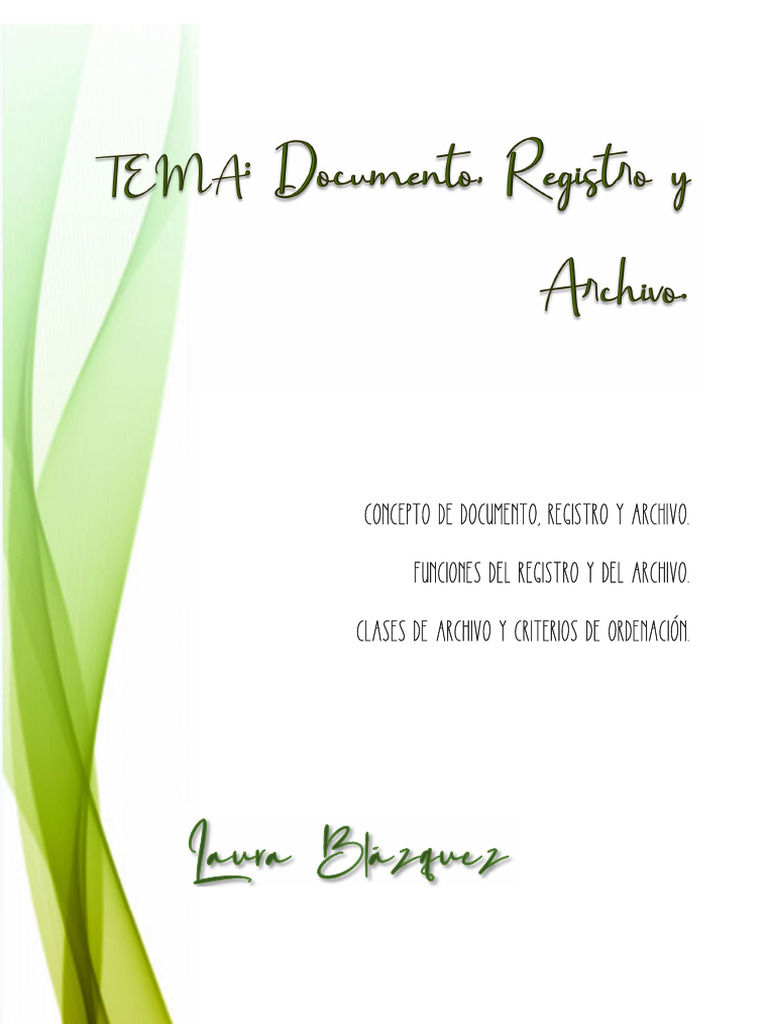 Tema Documento Registro Archivo | PDF | Archivo de computadora | Metadatos