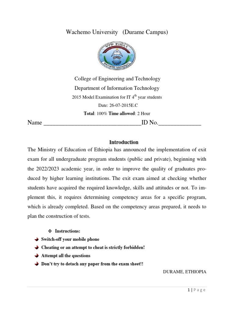 2015 modal exam Updated | PDF