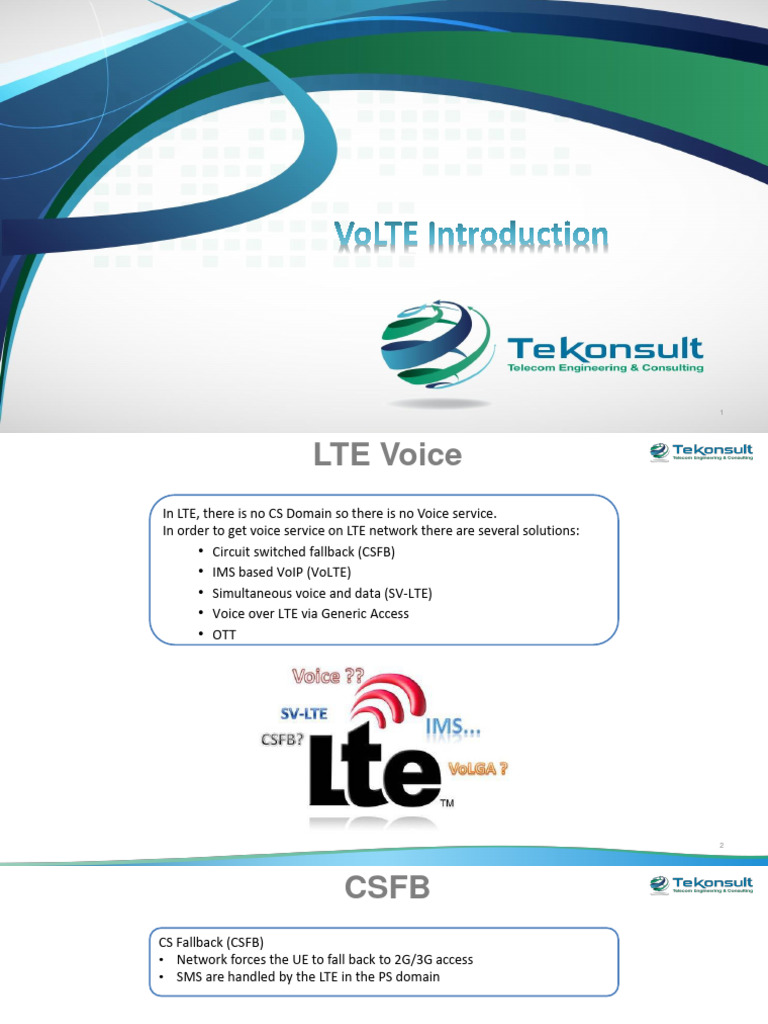 02 - TK420 - VoLTE Introduction | Download Free PDF | Lte (Telecommunication) | Ip Multimedia ...
