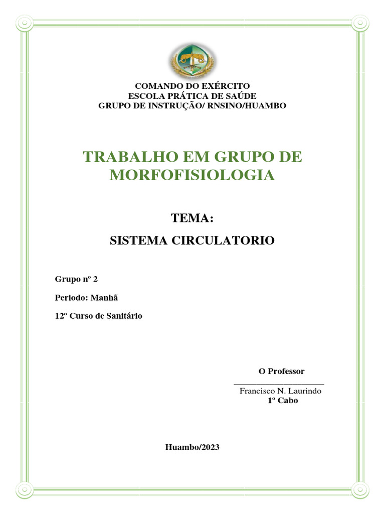 Introdução Ao Sistema Circulatório | PDF | Sistema circulatório | Veia