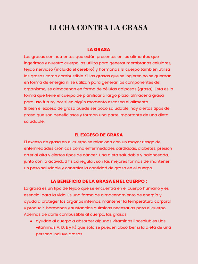 Lucha Contra La Grasa | PDF