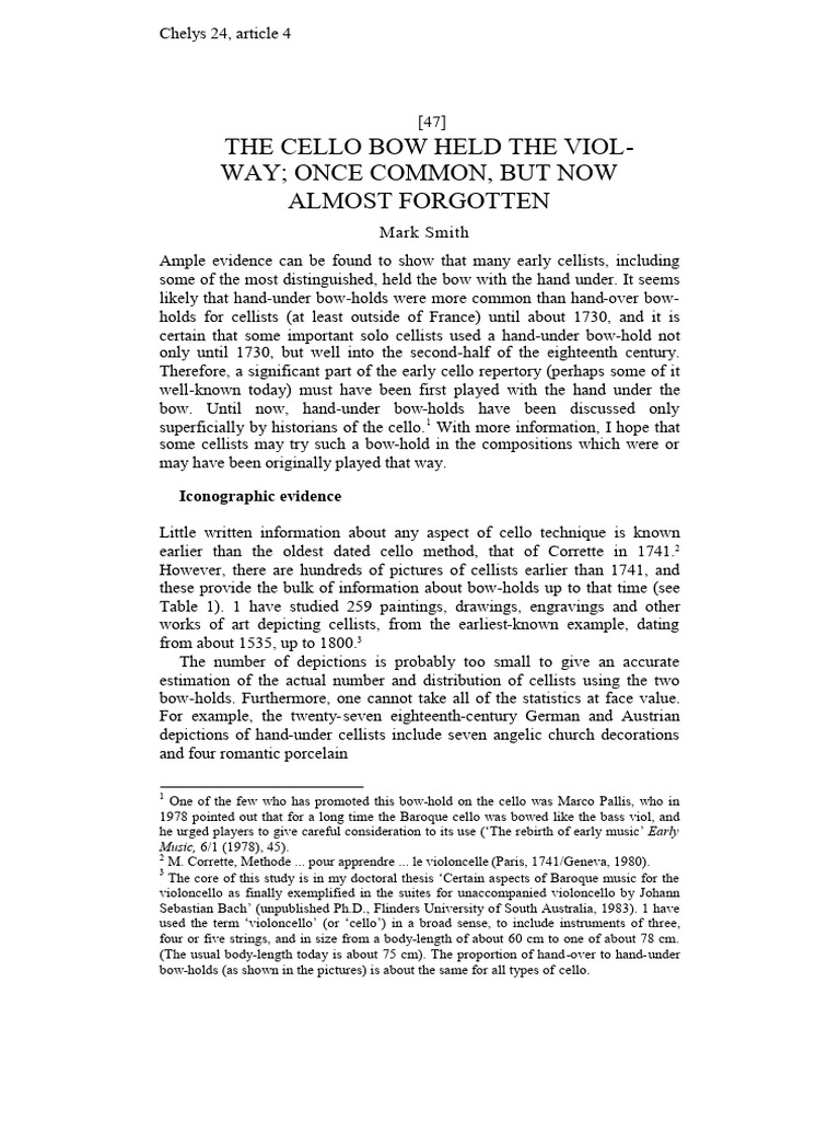 Cello Bow Viol Way Mark Smith | PDF | Cello | Double Bass