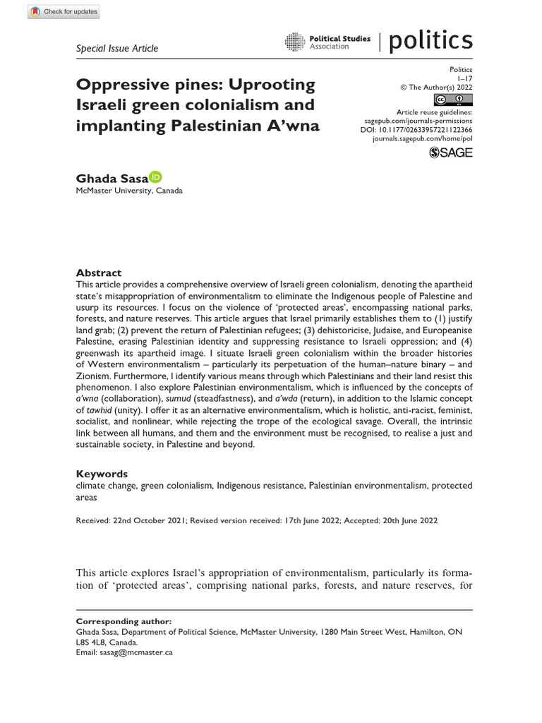 Implanting Palestinian Awna | PDF | Zionism | Palestinians