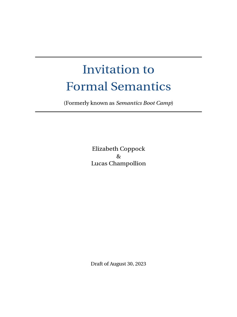 Semantics Boot Camp | PDF | Argument | Logical Consequence