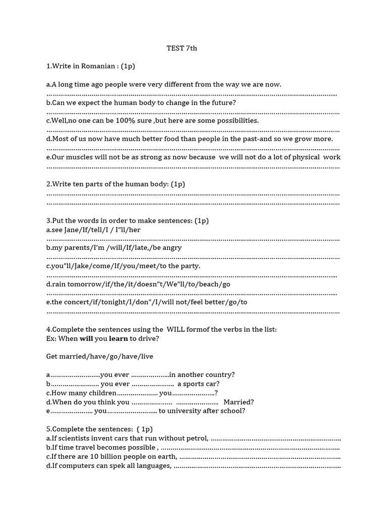 TEST 7th Unit 7 | PDF