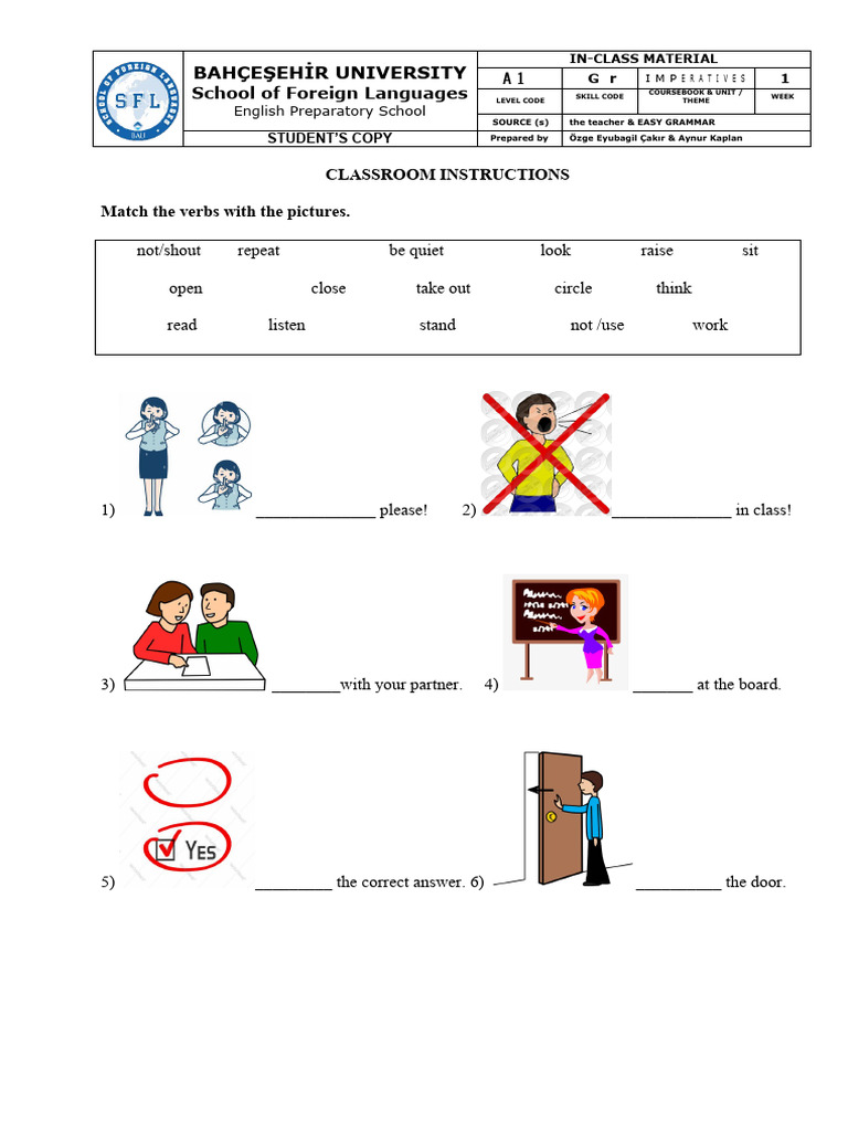 1 Classroom Instructions | PDF