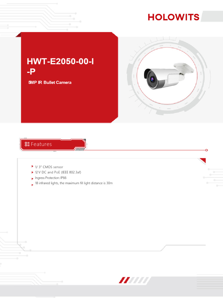 5MP IR Bullet Camera HWT-E2050-00-I-P | PDF