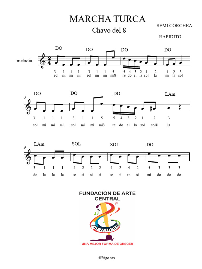 Marcha Turca Chavo Del 8 | PDF
