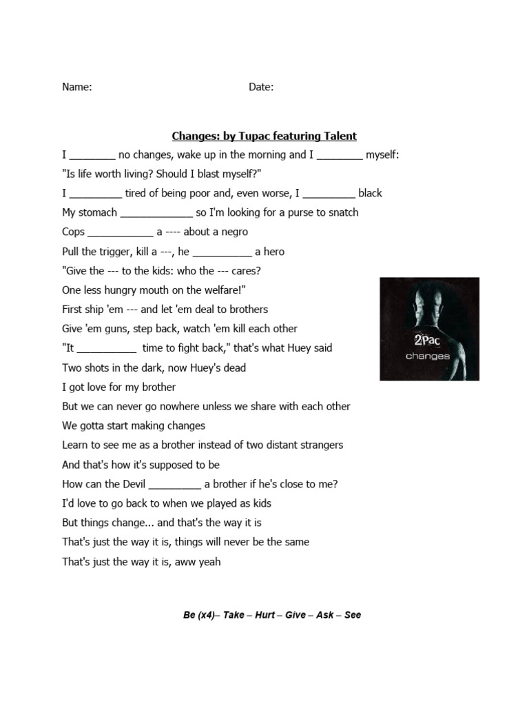 Tupac Changes Worksheet | PDF